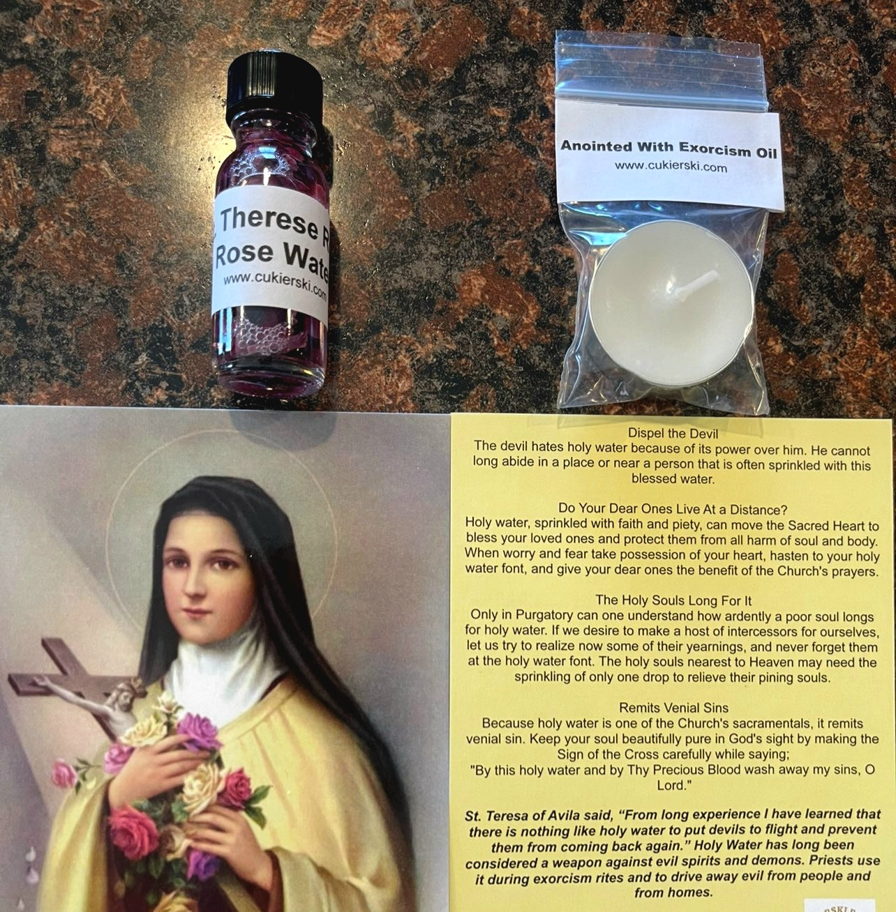 St. Therese Holy Relic Rose Water Package – Cukierski Family